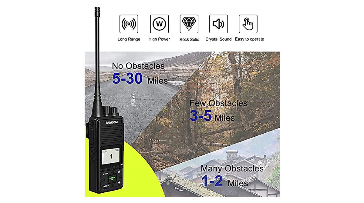 SAMCOM FPCN10A Long Range Walkie Talkies | Heavy Duty 4-Pack