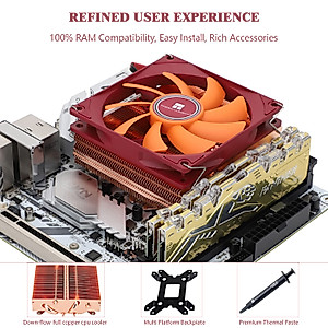 Thermalright AXP90-X47 Full Cooper Low Profile CPU Cooler, with 92mm TL-9015R Slim PWM Fan ITX CPU Cooler, AGHP Technology, 47mm Height,for AMD AM4 AM5/Intel 1700/1150/1151/1200(AXP90 X47 Full)