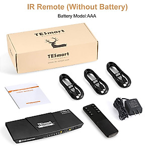 TESmart USB-C KVM Switch 3 in 1 Out, for 3 Computers and 1 Monitors, 4k@60 Hz, Supply Power to The Laptop Connected to Port 1, Type-C KVM