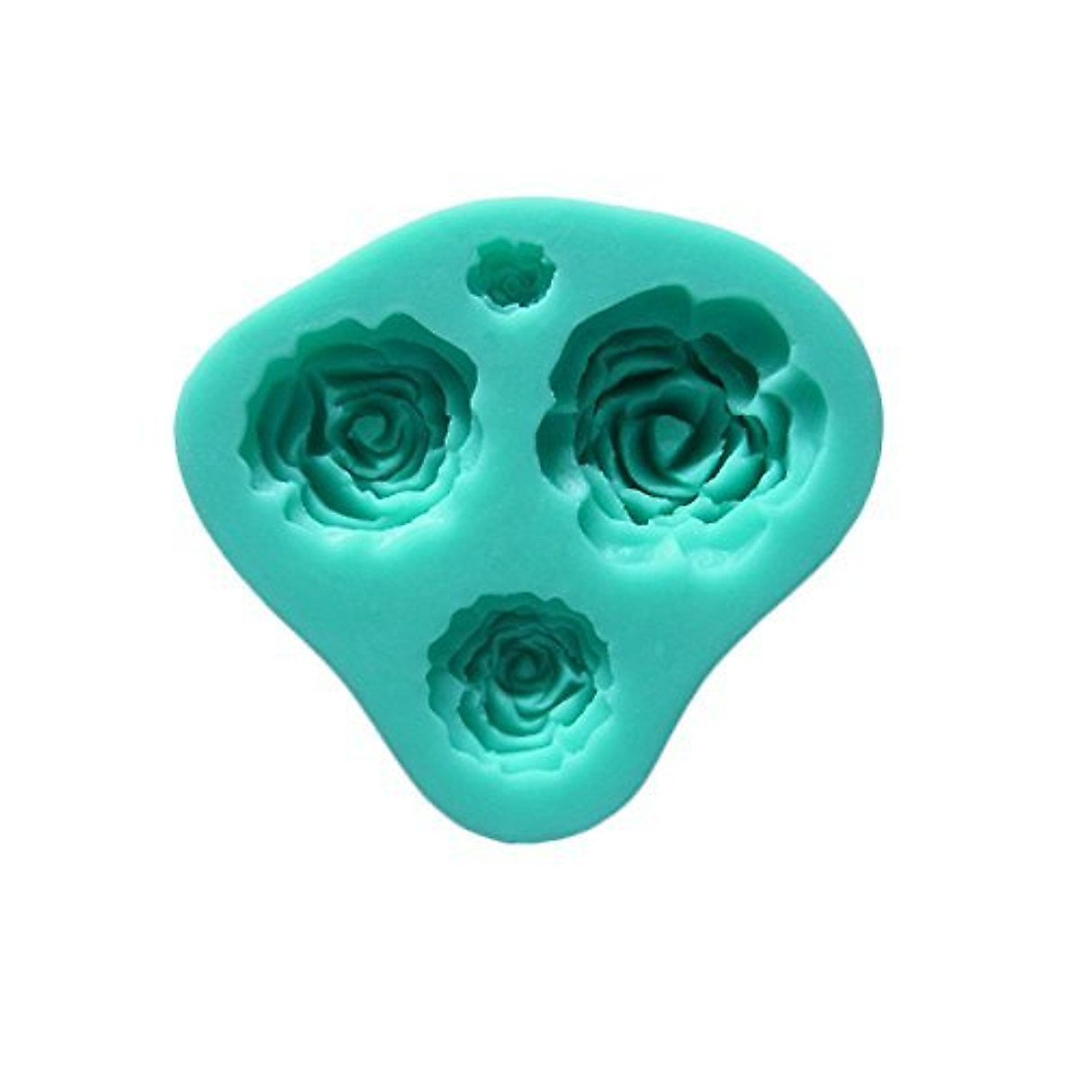 Pard 4 Size Roses Flower Silicone Cake Mold Chocolate Sugarcraft Decorating Fondant Tool, Blue