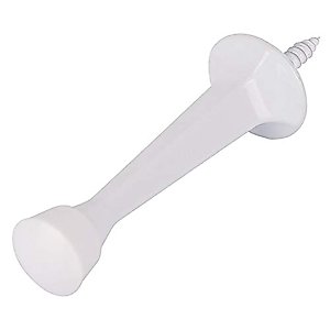 Rocky Mountain Goods Rigid Door Stop White - Heavy Duty Solid Door Stop with Quiet Rubber Tip - Quieter Than Spring Door Stops - Easy Install -Baby Proof Non Removable end (1)