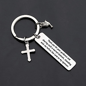 Gzrlyf Confirmation Sponsor Keychain Thank You Confirmation Gifts for Sponsors Godfather Godmother (Keychain)