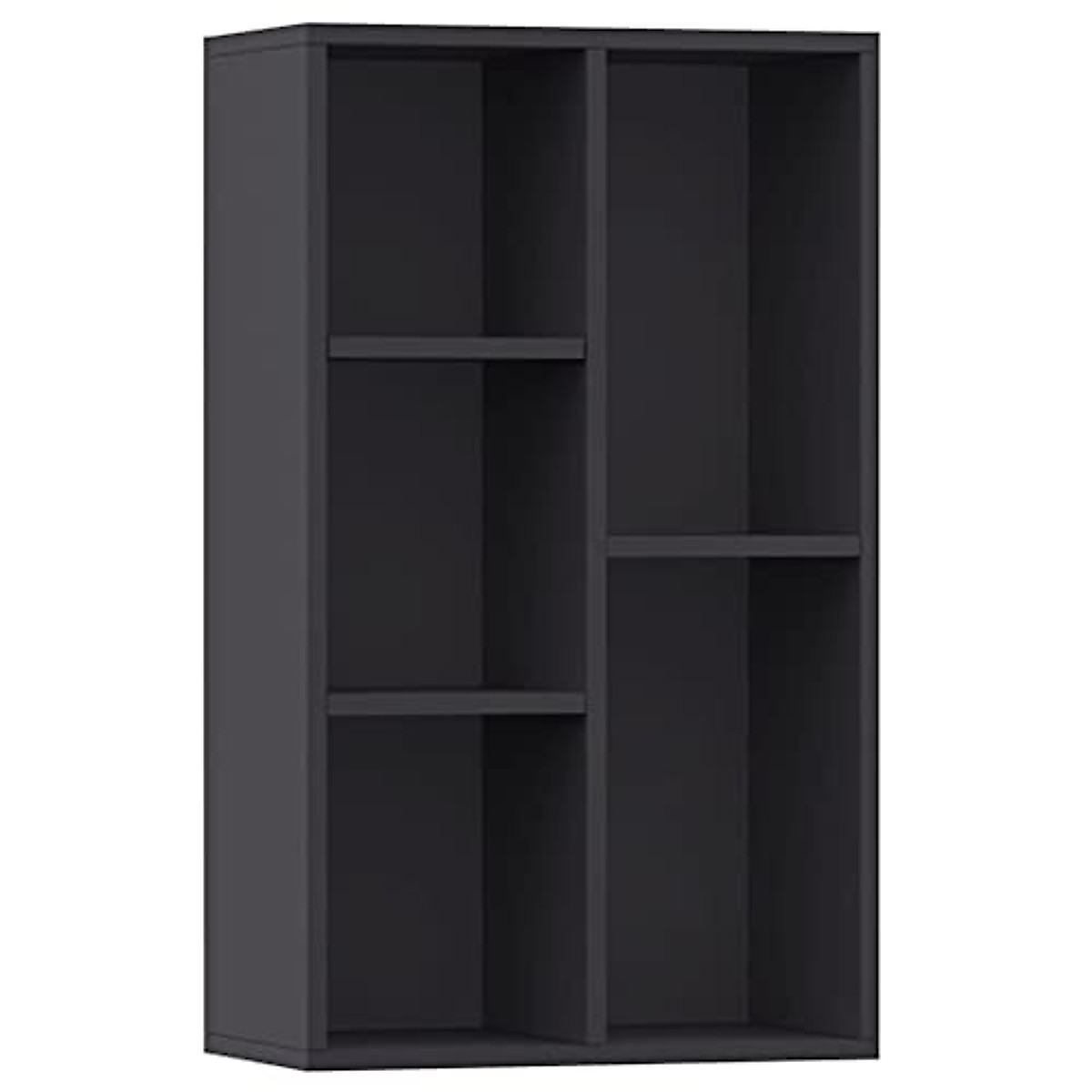 Queen.Y Multifunctional Shelves 3-Tier Double Wide Bookcase Sideboard, 19.7"x9.8"x31.5" Wooden Bookshelf Storage Shelves Display Rack TV Cabinet for Home Office, Grey