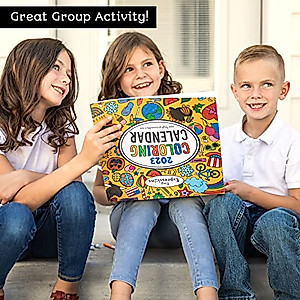 Tiny Expressions - Coloring 2023 Calendar for Kids - Monthly Wall Calendar with Months, Days & Unique Illustrated Images to Color - Great Classroom Calendar and Activity Tracking Chart - Home Learning