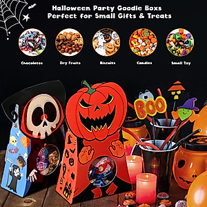 Halloween Treat Boxes Bulk-54pcs Halloween Goodies Candy Boxes with Window, Halloween Party Favors Candy Boxes Pack, Trick or Treat Cookies Box Gift Bags Set, Non-candy Treat Gift Boxes Bulk 9 Designs