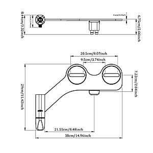 Bidet Attachment Bidet Attachment for Toilet UK, Toilet Bidet Attachment, Ultra-Slim Bidet Sprayer with Dual Nozzle, Non-Electric Bidet Spray Adjustable Pressure for Feminine/Posterior Wash