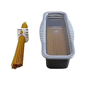 Dependable Industries BPA-Free Non-Stick Microwave Pasta Cooker in Gray with Portioning Tool - Fast, Easy Meals In Minutes Cooks All Types Of Pasta