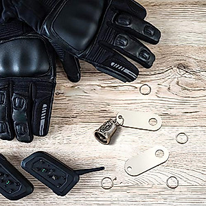 2 Pieces Motorcycle Bell Hangers Motorcycle Luck Riding Bell Hangers and 2 Pieces Split Rings, Fits for Any Bells, Compatible with (Silver)