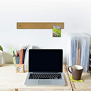 Lockways Cork Bulletin Bar Strip Set 4 Pieces, 2 x 15 Inch, Frameless Cork Board Memo Strip for Office, School, Home Holiday Décor