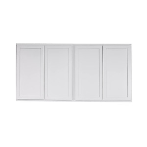 Quicklock RTA Laundry Cabinets | 60" - 72" Wide | Double Door Style | Shaker Cabinets | Made in The USA (Pure White, 12" D x 60" W x 30" H)