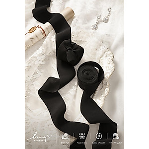 Ling's Moment 1.5" Chiffon Ribbon Handmade Frayed Edges Ribbon for Wedding Flatlays Invitations Bouquets Gift Wrapping Decorations, Desert Sage, 18 Yards