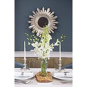 KaBloom PRIME ORVERNIGHT DELIVERY - Serenade of Hope Bouquet of 10 White Orchid With Vase.Gift for Birthday, Sympathy, Anniversary, Get Well, Thank You, Valentine, Mother’s Day Fresh Flowers