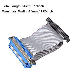uxcell IDC Wire Flat Ribbon Cable DB37 Female to FC-40 Female Connector 2.54mm Pitch 20cm Length