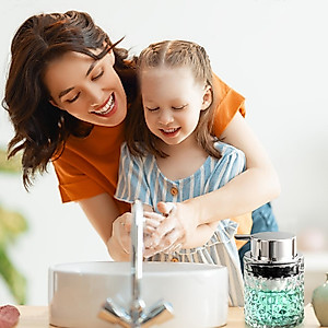 MALACHI Foaming Hand Soap Dispenser， Bathroom Soap Dispenser or Lotion Dispenser for Kitchen,Refillable Clear Glass Soap Dispenser with Large Pump (Clear-Foaming)