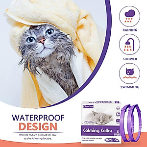 OCSOSO Calming Collar for Cats, Cat Calming Collar,Pheromone Collar Reduces Stress and Anxiety Calm Cats from Loud Noises, Separation, and Aggression Lasting 30days for Small and Medimu Cats 3Pack