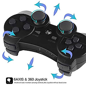 Wireless Controllers for PS3 Playstation 3 Dual Shock (Pack of 2,ClearBlue and ClearGreen)