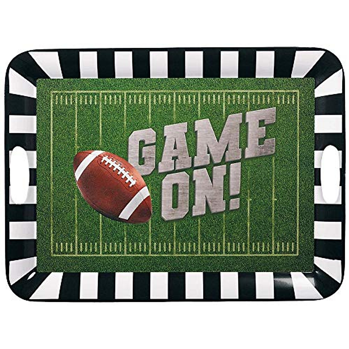 Amscan Football Rectangular Melamine Serving Tray - 19 3/4" x 14 1/2", Multicolor, 1 Pc.