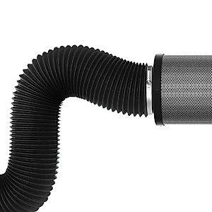 TerraBloom Flexible 6 Inch Ducting - Black 25 Feet Flex Aluminum Duct with 2 Clamps – 4 Layer HVAC Ventilation Air Hose - Great for Grow Tents, Dryer Rooms, House Vent Register Lines
