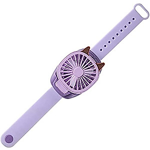 Personal Fan, Mini Handheld Portable Fan, Ultra-Quiet Third Gear Speed Electric Mini Watch Fan, USB Rechargeable Folding Electric Fan Small Fan Pocket Fan for Home, Office, Outdoor Travel (Purple)