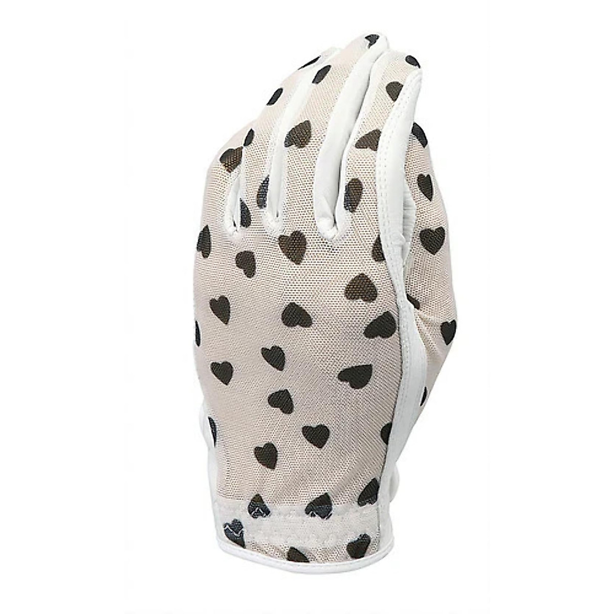 Evertan: Women's Tan Through Golf Glove - Black Hearts Small