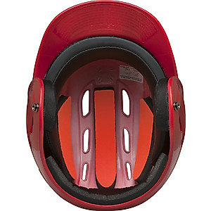 Rawlings Clear Coat Alpha Sized Batting Helmet, Scarlet, Medium