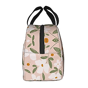 Lunch Bag Floral And Dot Shapes Insulated Lunch Box Back To School Reusable Bags Meal Portable Container Tote For Boys Girls Travel Work Picnic Boxes