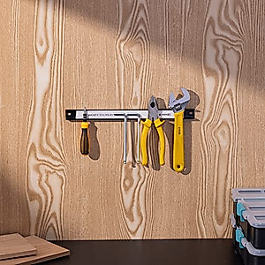 Navaris Set of 4 Magnetic Tool Holder Rack - 12 Inch Heavy Duty Garage Wall Holder Strip for Tools - Tool Bar with Magnet for Screwdriver, Wrench