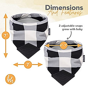 BooginHead Cotton Baby Bandana Teething Bib 2-Pack, Pink Hearts