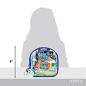 Bluey Ultimate Activity Backpack, Create Your Own Suncatchers & Reveal Surprise Scenes, Perfect for Travel, Road Trip Toy, or Toddler Gift Bluey Birthday Party, Great Activity Set for Kids 3, 4, 5, 6