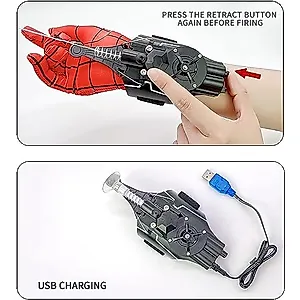 QHJIU Spider Web Shooter, Real Web Slinger That Actually Shoots for Kids, Cool Toy Things for Superhero Fans