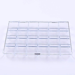 Kemaily 24 Slots Empty Clear Nail Art Decoration Storage Box Nail Glitter Rhinestone Crystal Accessories Container Storage Box