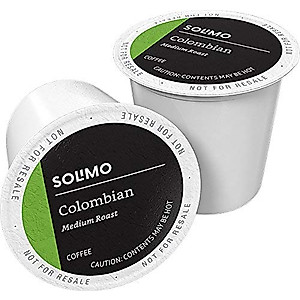 Amazon Brand - 100 Ct. Solimo Medium Roast Coffee Pods, Colombian, Compatible with Keurig 2.0 K-Cup Brewers