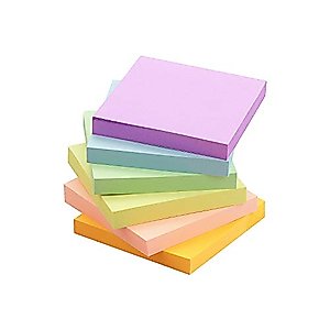 Early Buy Pop Up 3x3 Sticky Notes Self-Stick Notes 6 Pads, 6 Pastel Color, 100 Sheets/Pad