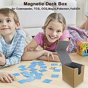 Yeelan Card Deck Box for MTG, Leather Deck Box for Yugioh, Large Size Fit 100 Plus Sleeved Card Deck Box,Playing Card Box for Collectible Cards,Magnetic Card Boxes Compatible with Magic Commander