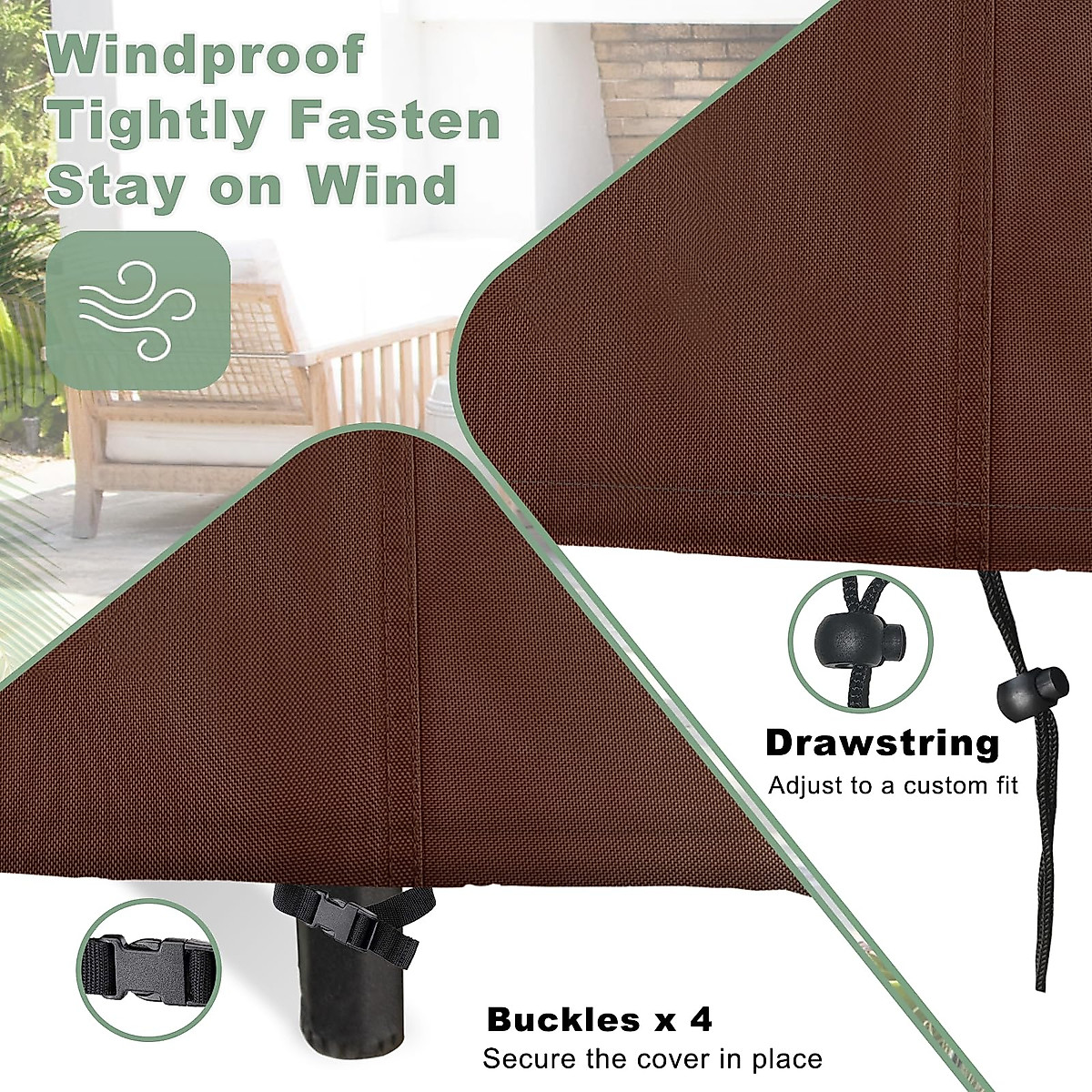 Gasadar Patio Furniture Cover Set, 4 Piece Outdoor Furniture Cover Waterproof, 600D Heavy Duty Lawn Patio Set Covers