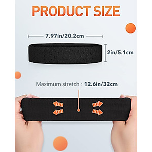 Tanluhu Sweatbands Sport Headbands for Working Out, Execise, Tennis, Basketball, Running - Terry Cloth Athletic Sweat Cotton Headband Outdoor for Men & Women