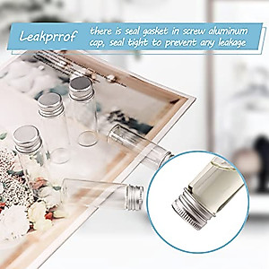20 Packs 15ml/0.5oz Glass Vials With Aluminum Screw Lids Glass Sealed Bottle Clear Liquid Sample Vial For Jewelry Beads Herbs DIY Craft Storage Decorations