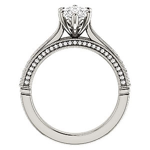 JEWELERYN 2 CT Marquise Colorless Moissanite Engagement Ring Set for Women/Her, Wedding Bridal Ring Set, Eternity Sterling Silver Solid Diamond Solitaire Prong Anniversary Promise Gift for Ring (9.5)