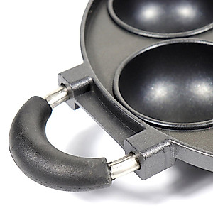 Shakven Cast Iron Biscuit Pan - Cake Pan with Handles, Pre-Seasoned Baking Set 7 Cake Baking Tray - Cake Pan for Scones, Cornbread, Muffins, Cup Cakes and Brownies