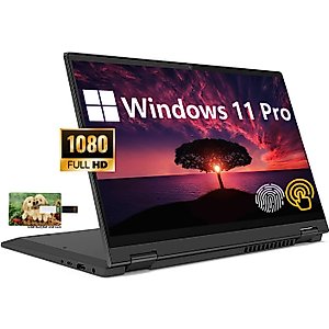 New Lenovo Flex 5 2-in-1 Convertible Business Laptop, 14” FHD Touchscreen, AMD Ryzen 7 5700U, Windows 11 Pro, 16GB RAM 1TB SSD,32GB Durlyfish USB Card