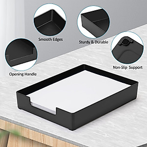 Stackable Letter Tray Paper Organizer, A4 Size Desk Holder for Letter Paper/Stationery/Desk Accessories, Black Holder File Organization for Office, School, Home Storage (2 Pack)