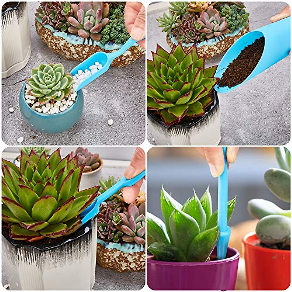 Succulent Tools,19 Pcs Mini Garden Tools Set,Transplanting Tools Miniature Succulent Hand Tools Set with Plant Potting Tarp Mat, Succulent Kit for Indoor Outdoor Miniature Fairy Garden Plant Care