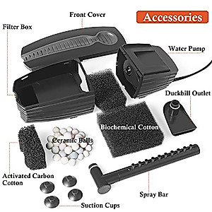 FEDOUR 165GPH Adjustable Aquarium Internal Filter, 8W Quiet Fish Tank Filter with Two Water Outlets, Submersible Filter Pump for 10-50 Gallon Fish and Turtle Tank