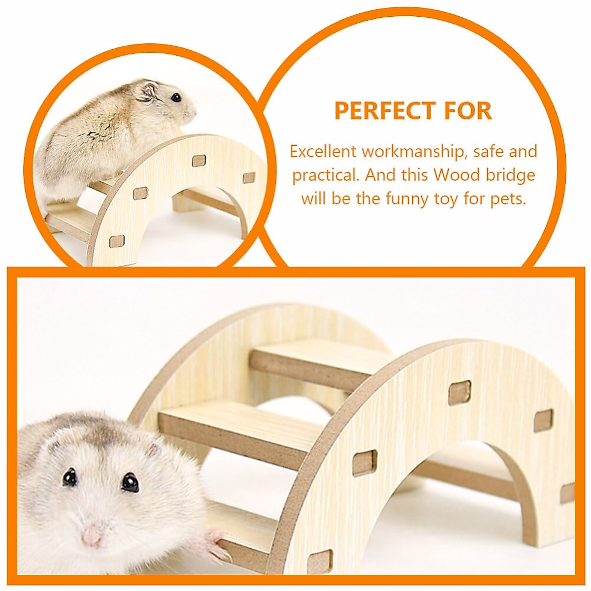 POPETPOP Hamster Toy Bridge Hamster Training Ladder Chinchilla Bridge Toy Hamster Bridge Platform Chinchilla Ladder Toys Hamster Wood Bridge Hamster Climbing Ladder Wooden Pet Tableware