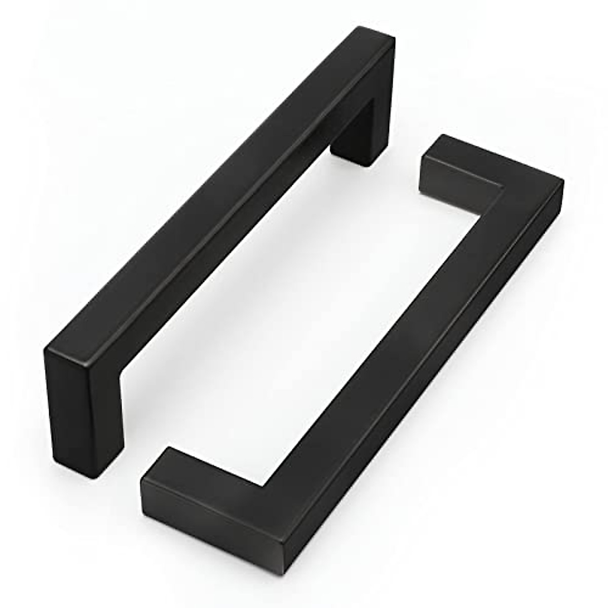 Goldenwarm 30 Pack Black Square Bar Cabinet Pull Drawer Handle Stainless Steel Modern Kitchen Hardware Cabinets Cupboard, Center to Center 5in(128mm）