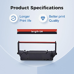myCartridge 12-Packs Compatible Ink Ribbon Replacement for Star RC700 SP700 SP712 SP712R SP717 SP742R SP747 SP740 (Black/Red)