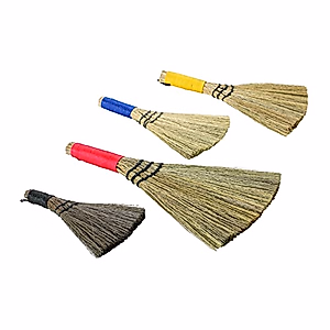 Creative Co-Op Yarn Wrapped Handles, Multi Color Neutrals, Set of 4 Whisk Broom, 4