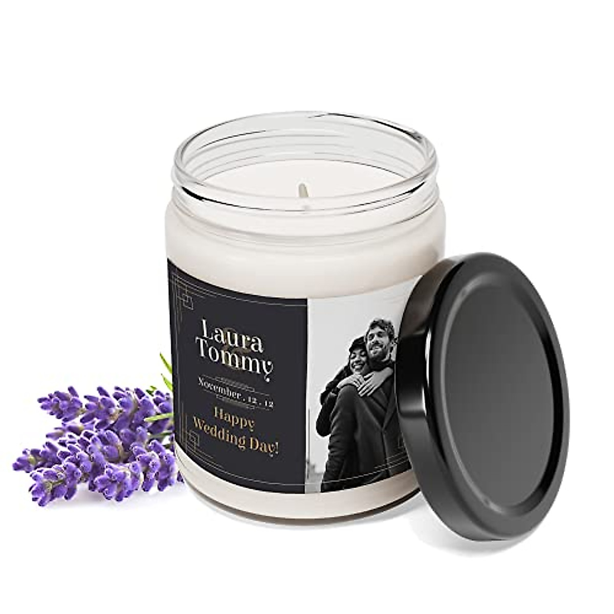 NHI Personalized Candles with Photo, Custom Candle Gift, Scented Soy Wax, Candle Home Decor, 9oz Jar, Made in The USA, Gift for Wedding Day, Valentine Day, Birthday (2)