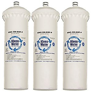 KleenWater KWC-5M-KDF-P Replacement Carbon Water Filter Cartridge, Compatible with 3M Cuno Aqua-Pure CFS8112-S, Polyphosphate Scale Inhibitor, Made in USA, Set of 3