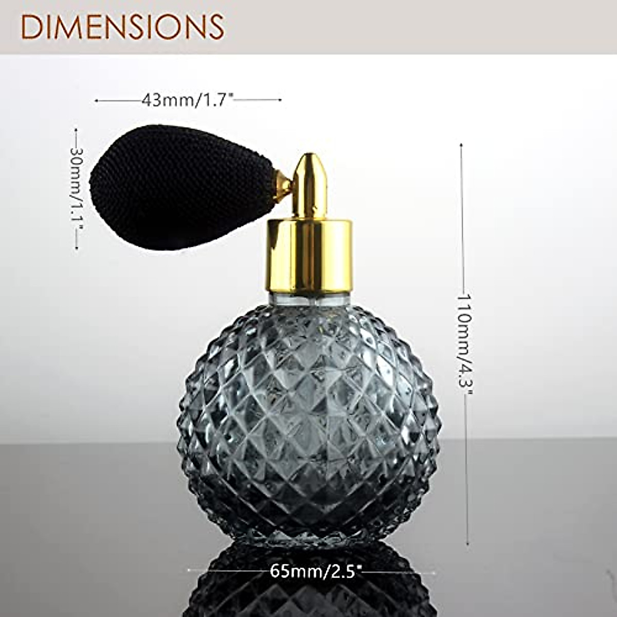 Shining Craft Perfume Bottles Empty Vintage Atomizer Spray Bottle 3.4OZ / 100ml - Classic Sprayer with Air Bulb, Refillable Perfume Bottle, SC001 (Black)